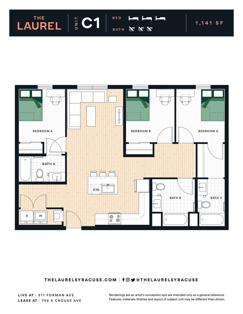 The Laurel Apartments in Syracuse, NY | ApartmentHomeLiving.com